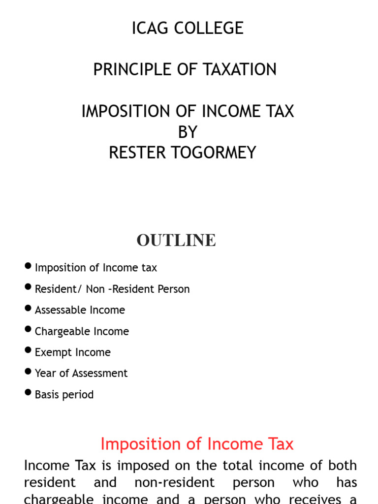 Imposition of Income Tax | PDF | Permanent Establishment | Income Tax
