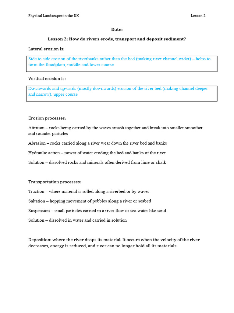 How Do Rivers Erode Transport and Deposit Sediment | PDF | Erosion | River