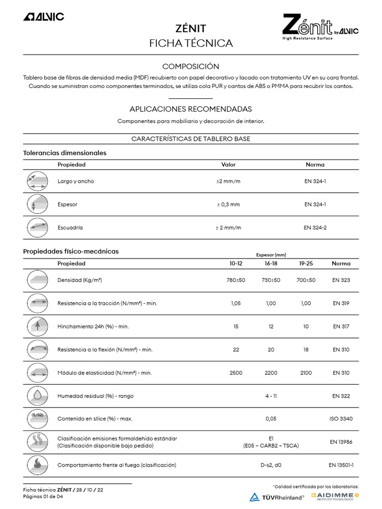 Ficha Tecnica Zenit 1 | PDF | Laboratorios | Ciencias fisicas