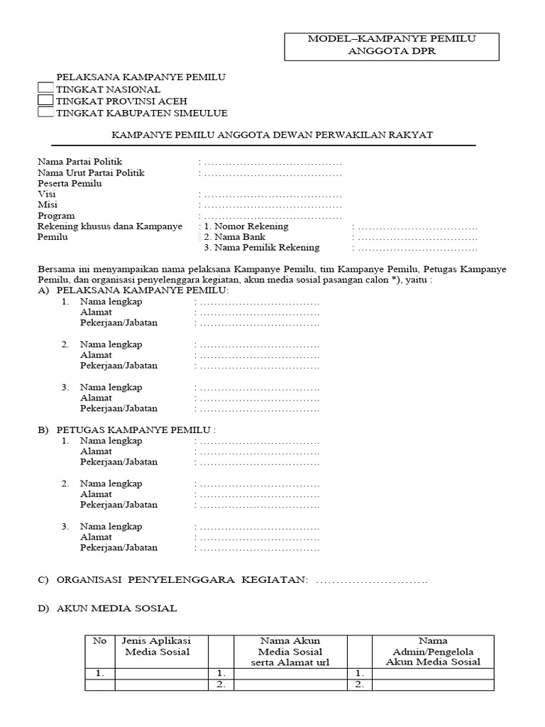 Model Kampanye DPR | PDF