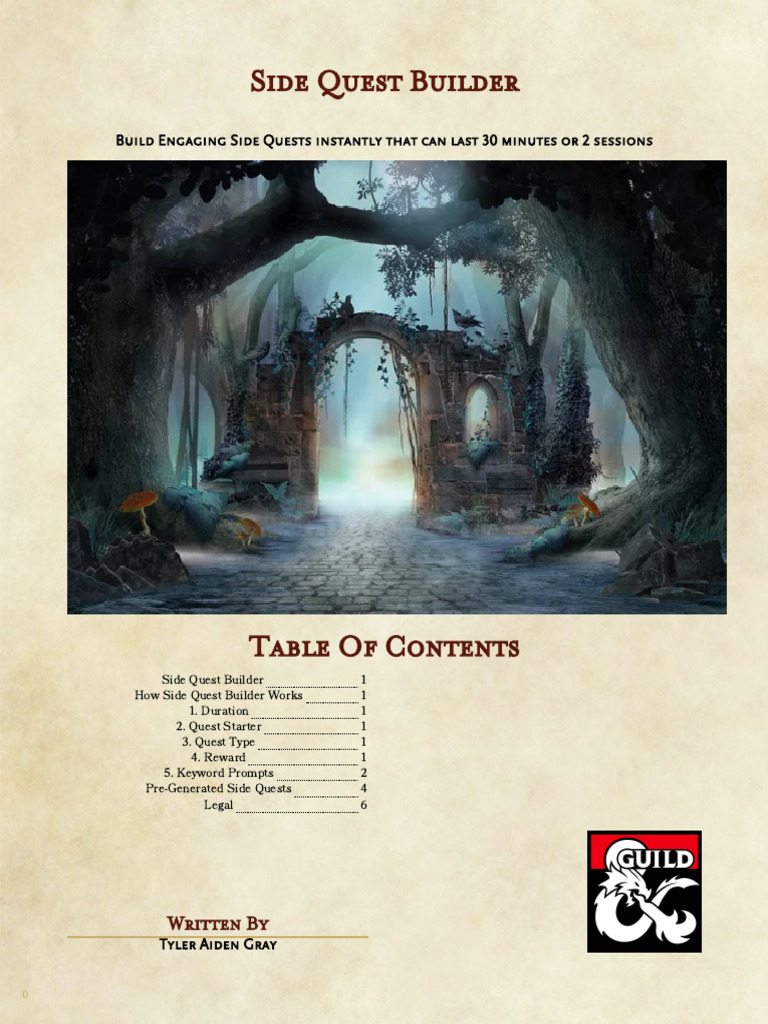 1080768-Side Quest Builder | PDF | Wizards Of The Coast | Dungeons ...