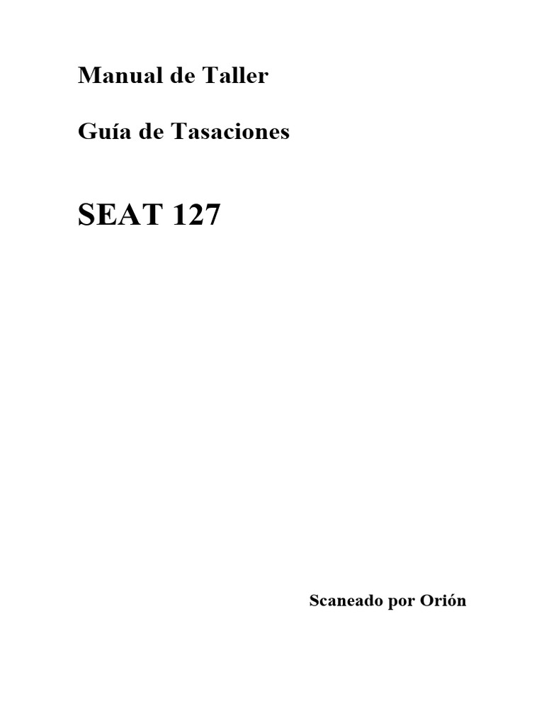 Seat 127 Workshop Manual 1984 - Esp | PDF