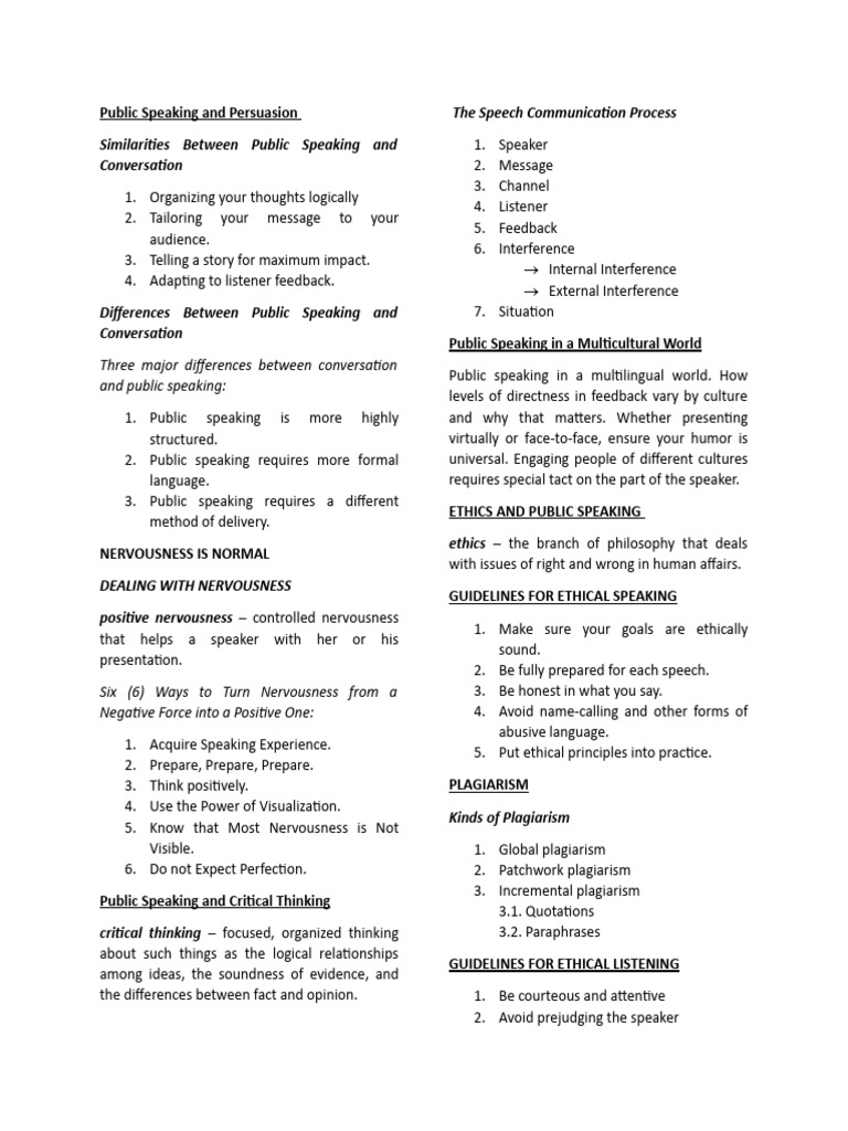 Public Speaking: Key Concepts and Ethics | PDF | Public Speaking ...