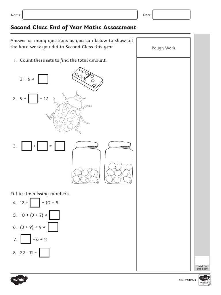 2nd Class End of Year Assessment | PDF | Elementary Mathematics ...