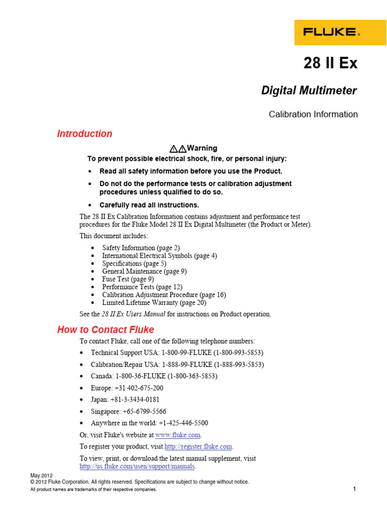 Calibración Del Multímetro Digital Fluke 28II | PDF | Alternating ...