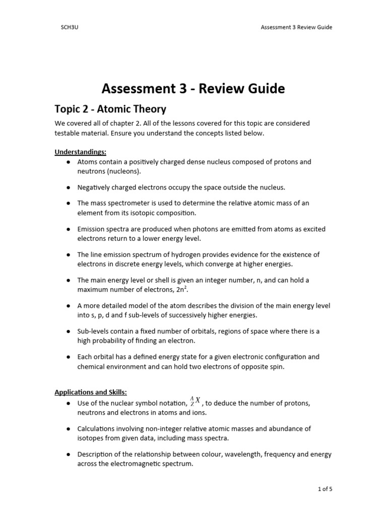 Assessment 3 - Review Guide | PDF | Ionic Bonding | Ion