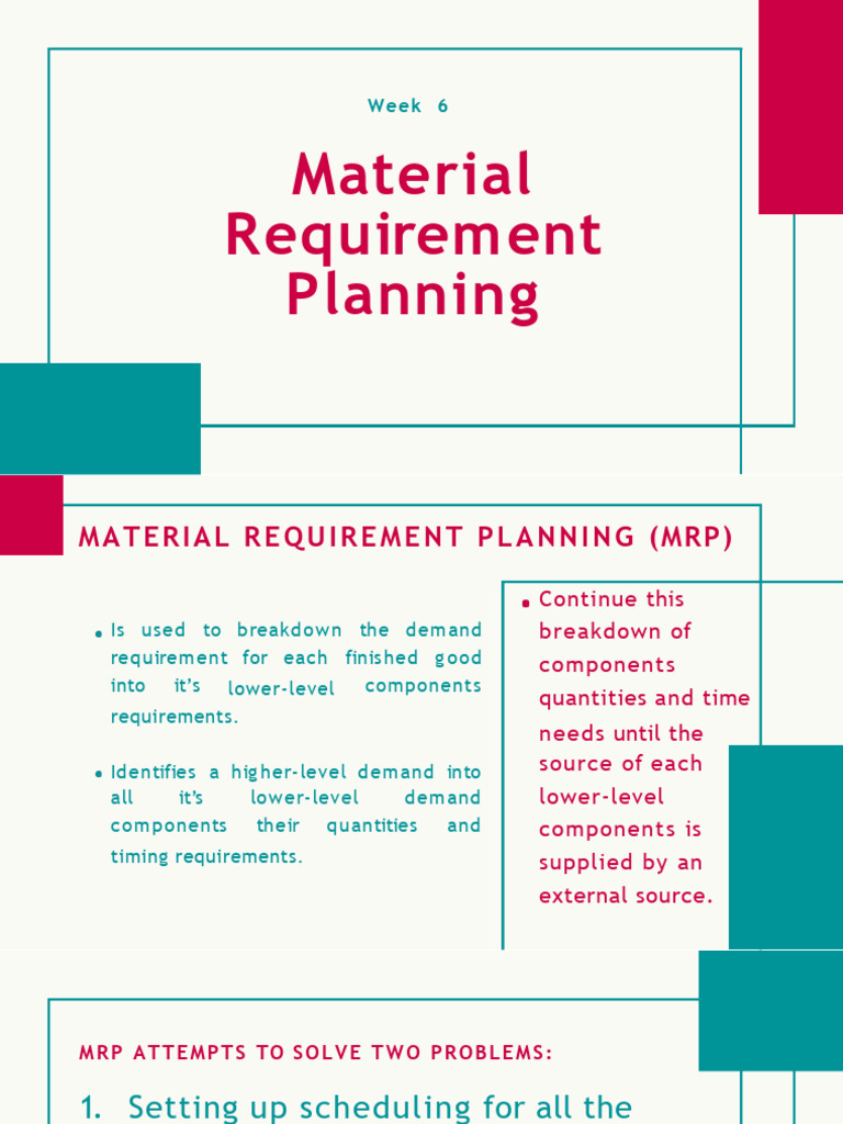 CBM 112 Lesson 6 MRP | PDF | Enterprise Resource Planning | Business