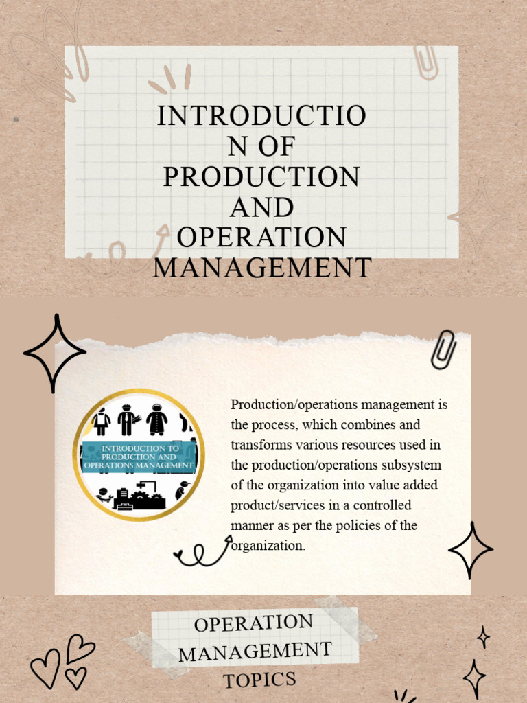 Overview of Production and Operations Management | PDF | Goal ...