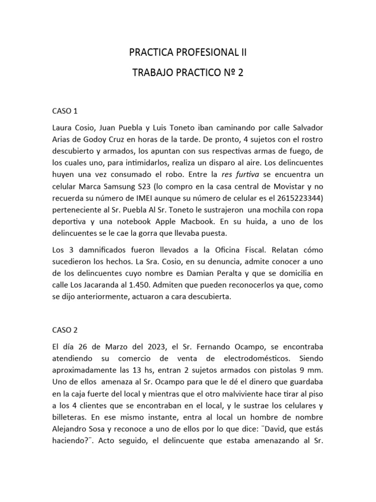Practica Profesional Ii - Practico N 2 | PDF