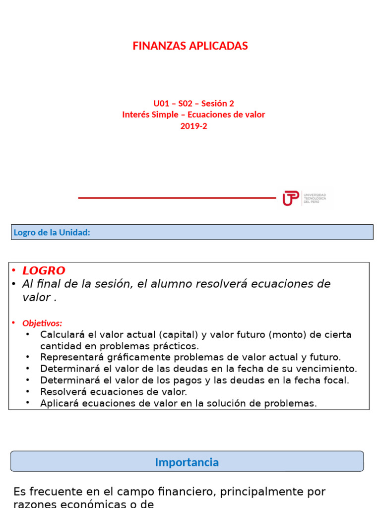 S02 1 Inter S Simple Ecuaciones de Valor 2019 2 12abr | Descargar gratis PDF | Ecuaciones | Deuda