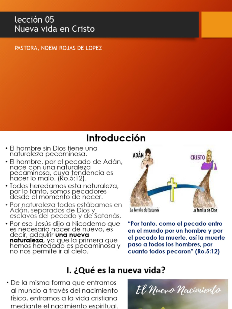 Leccion 05 La Nueva Vida En Cristo Pdf Pecado Cristo Título