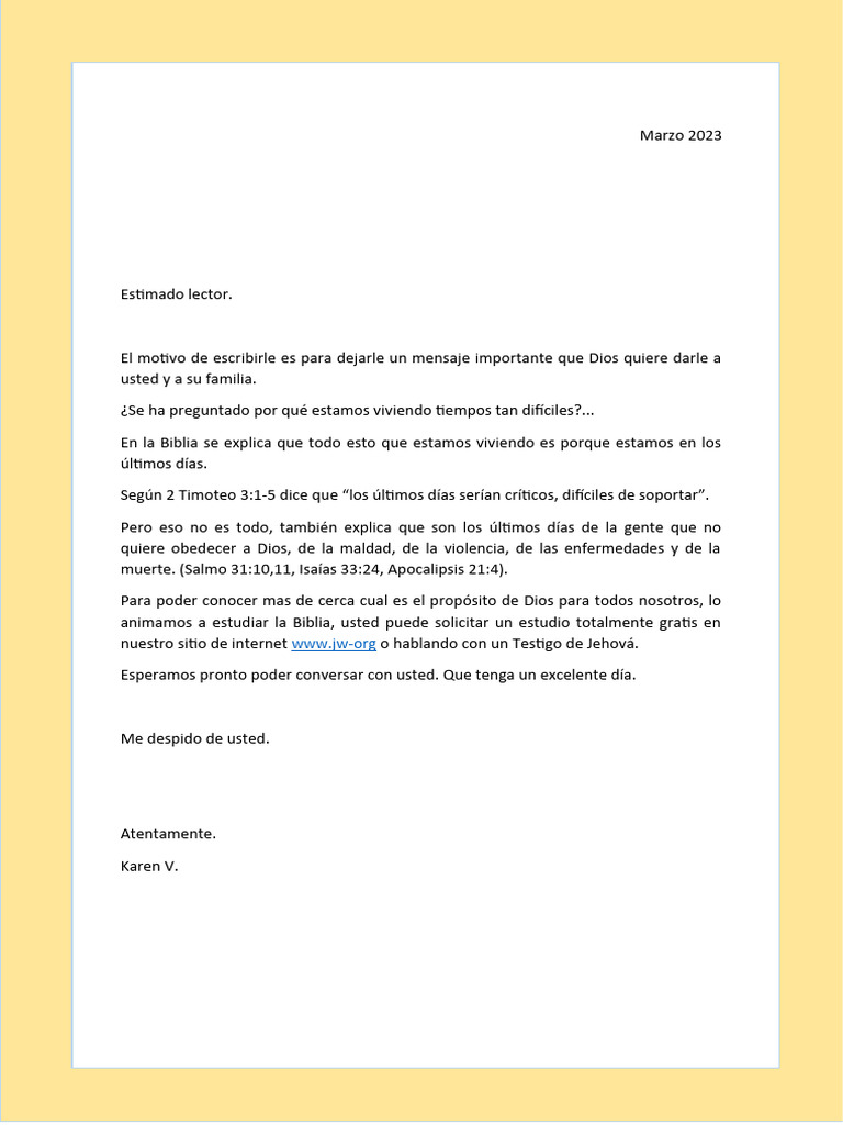 Modelo de Cartas | PDF