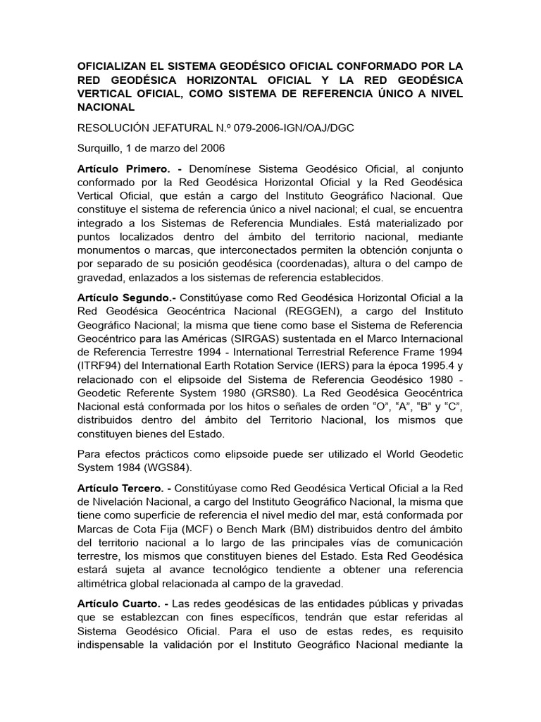 Norma Geodesica | PDF | Geodesia | Science