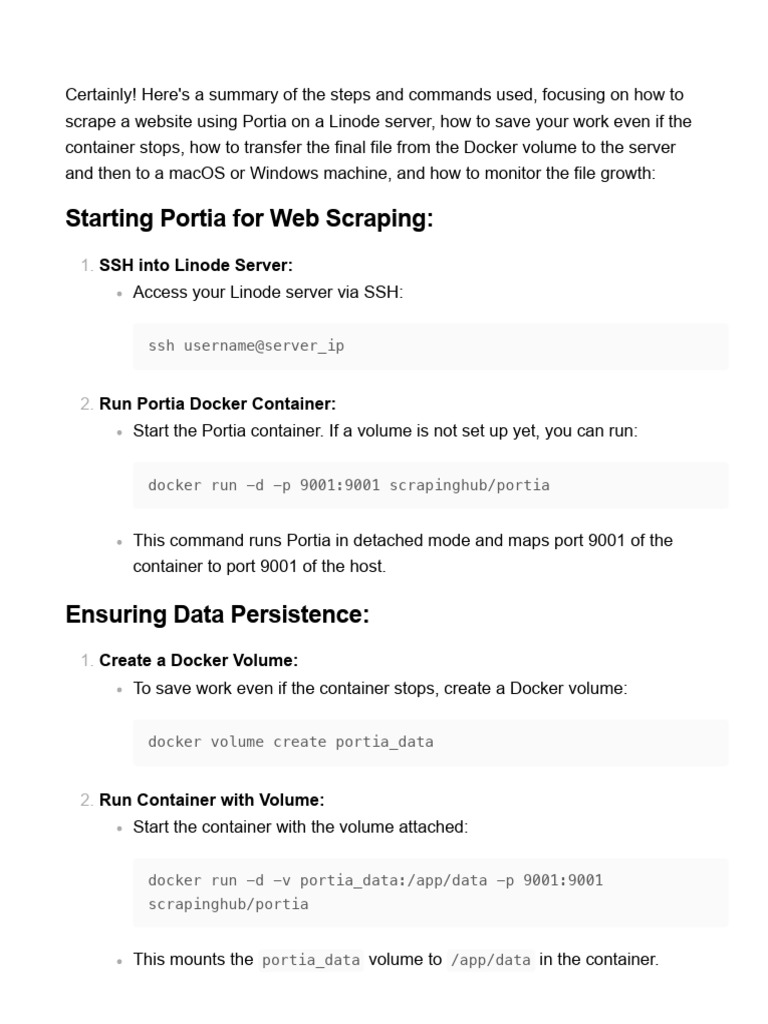 Website Scraping With Portia On Linode A Step-By-Step Guide To Persistent Data and File Transfer ...