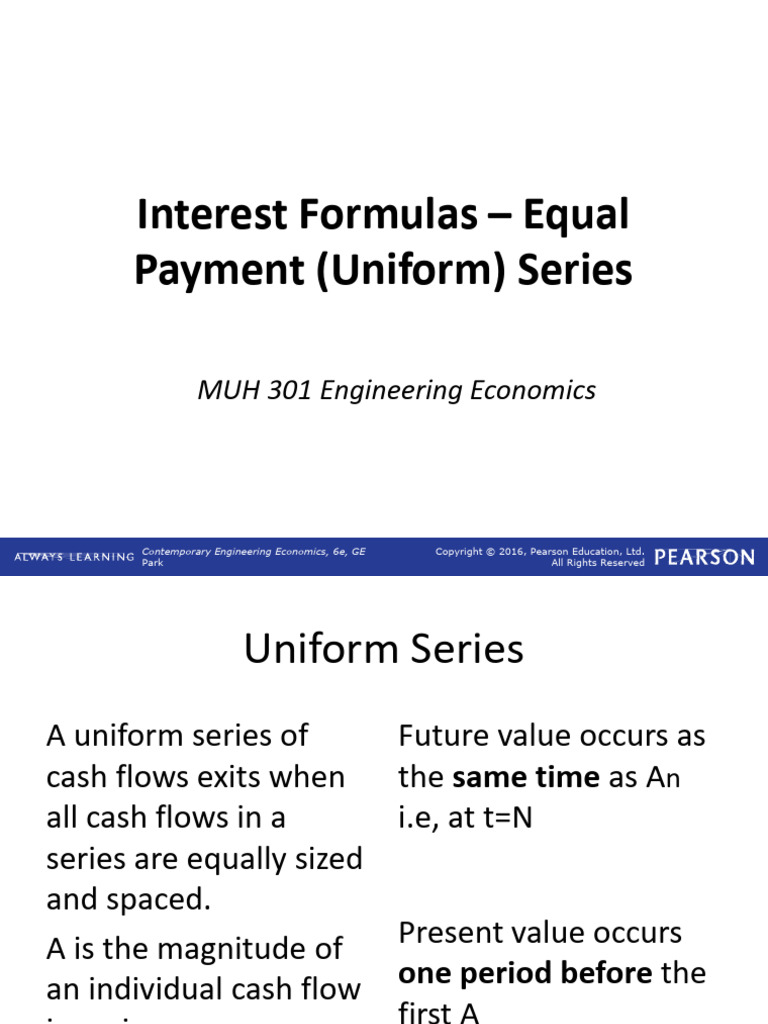 MUH 301 Engineering Economics - Week 5 | PDF | Present Value | Interest