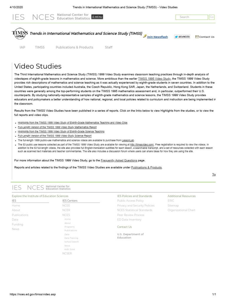 Trends in International Mathematics and Science Study (TIMSS) - Video ...