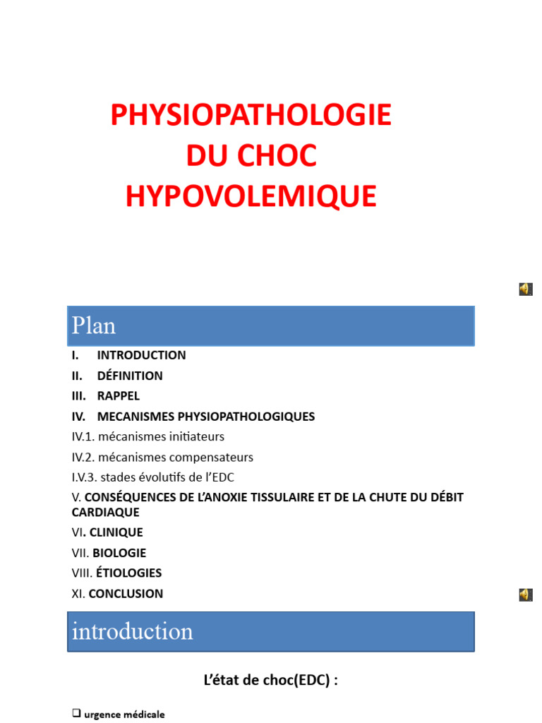 01-EDC Hypovolémique | PDF | État de choc circulatoire | Épidémiologie