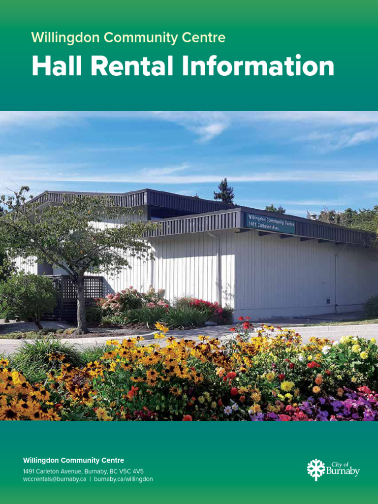Willingdon Community Centre Hall Rental Guide | PDF | Cheque | Kitchen