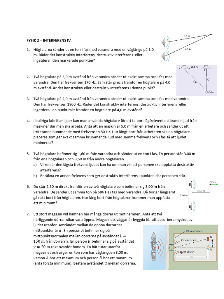 Fysik 2 - Interferens IV | PDF