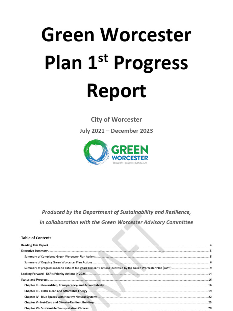 Green Worcester Plan | PDF | Renewable Energy | Solar Energy