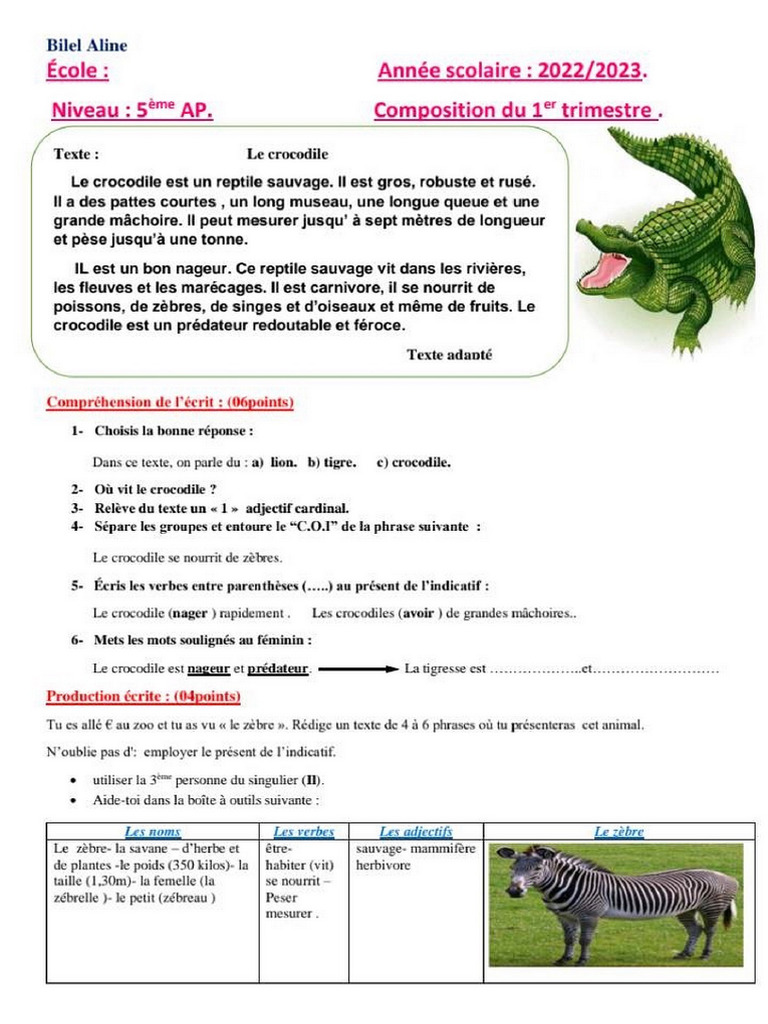 Dzexams 5ap Francais 643599 | PDF