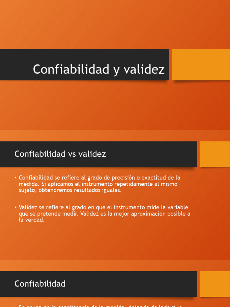 Confiabilidad y Validez | PDF | Validez (Estadísticas) | Sicología