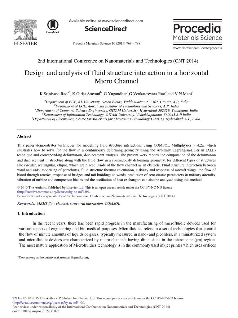 A Com......... Design and Analysis of Fluid Structure Interaction in A Horizontal | Download ...