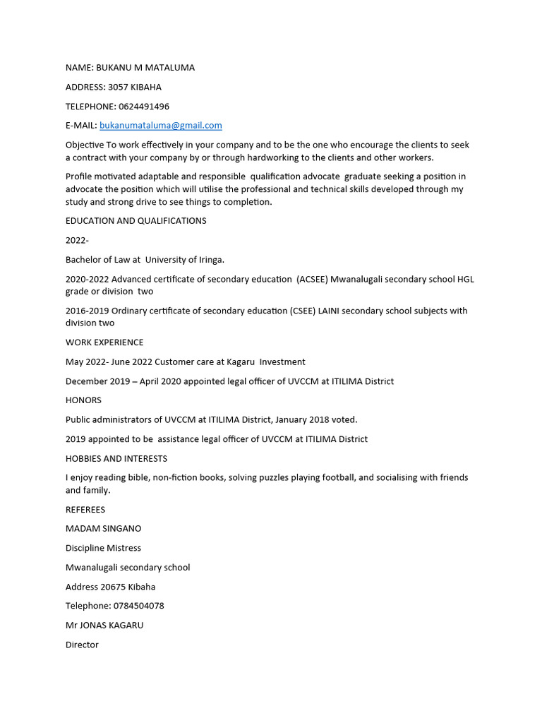 CV Resume BKN BBBBB | PDF