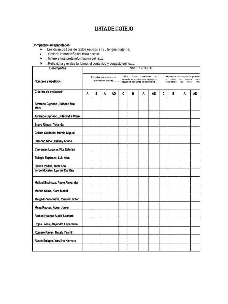 Nivel Criterial | PDF