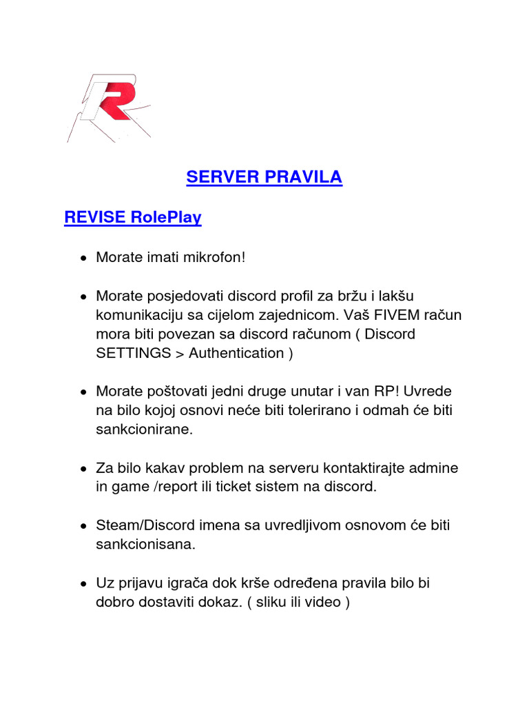 Revise Server Pravila | PDF