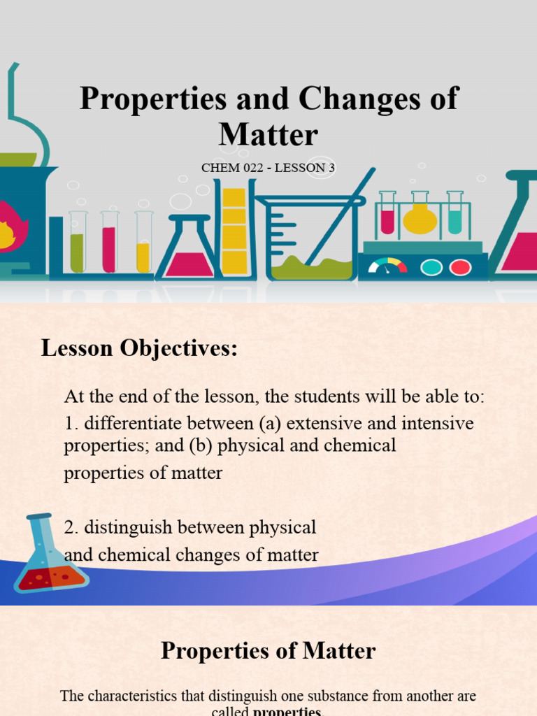 Properties and Changes of Matter | Download Free PDF | Chemistry ...