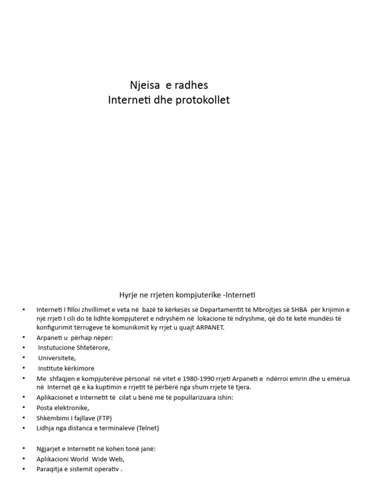 Interneti Dhe Protokollet | PDF