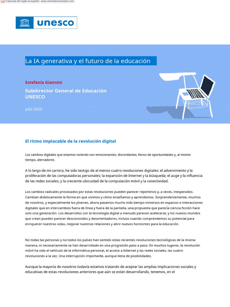 IA y El Futuro de La Educación .En - Es | PDF | Inteligencia artificial ...