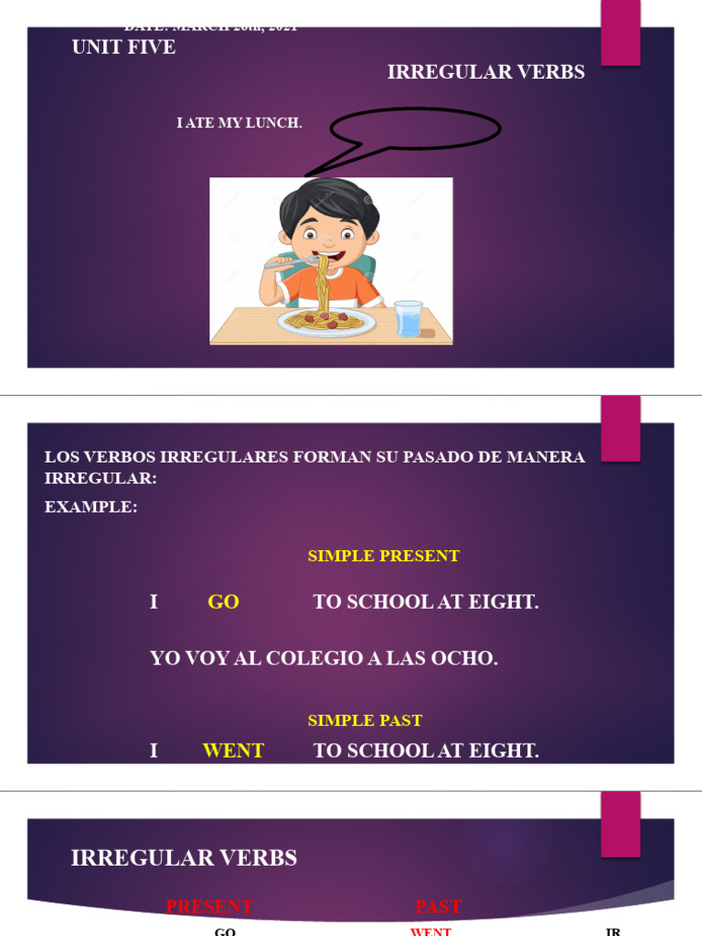 6to. Sec - 5 Irregular Verbs | PDF | Linguistics | Grammar