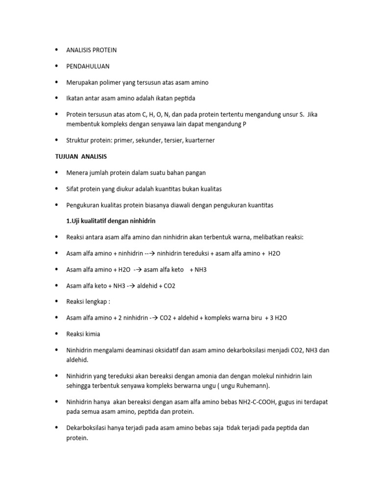 ANALISIS PROTEIN PPT 6&7 | PDF