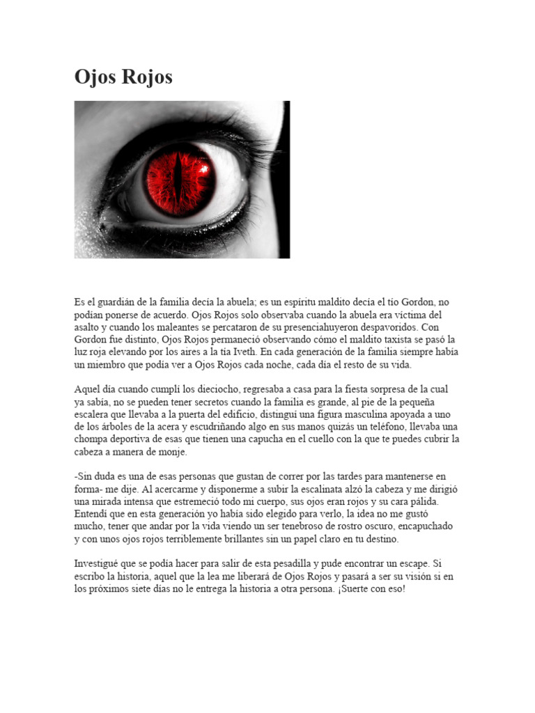 Ojos Rojos: Historias de Terror | PDF | Pesadilla | Sueño