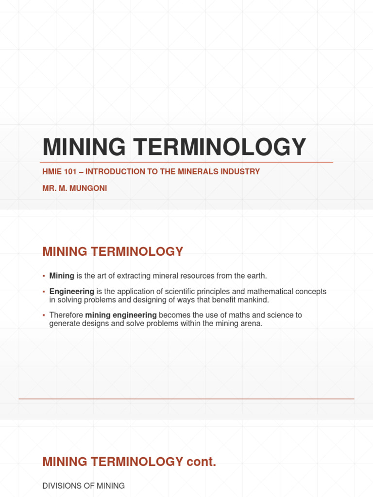 Mining Terminology | Download Free PDF | Mining | Materials