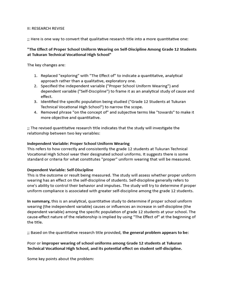 Ii Research Revise | PDF | Disciplines | Quantitative Research