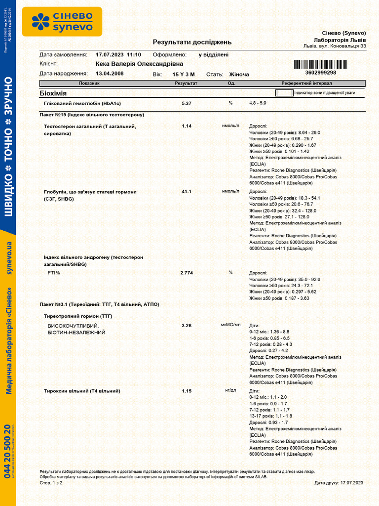 Syne Vo Results 3602999298 | PDF