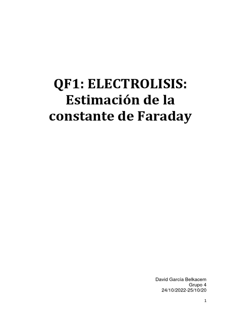 Informe QF1 | PDF | Redox | Electrodo