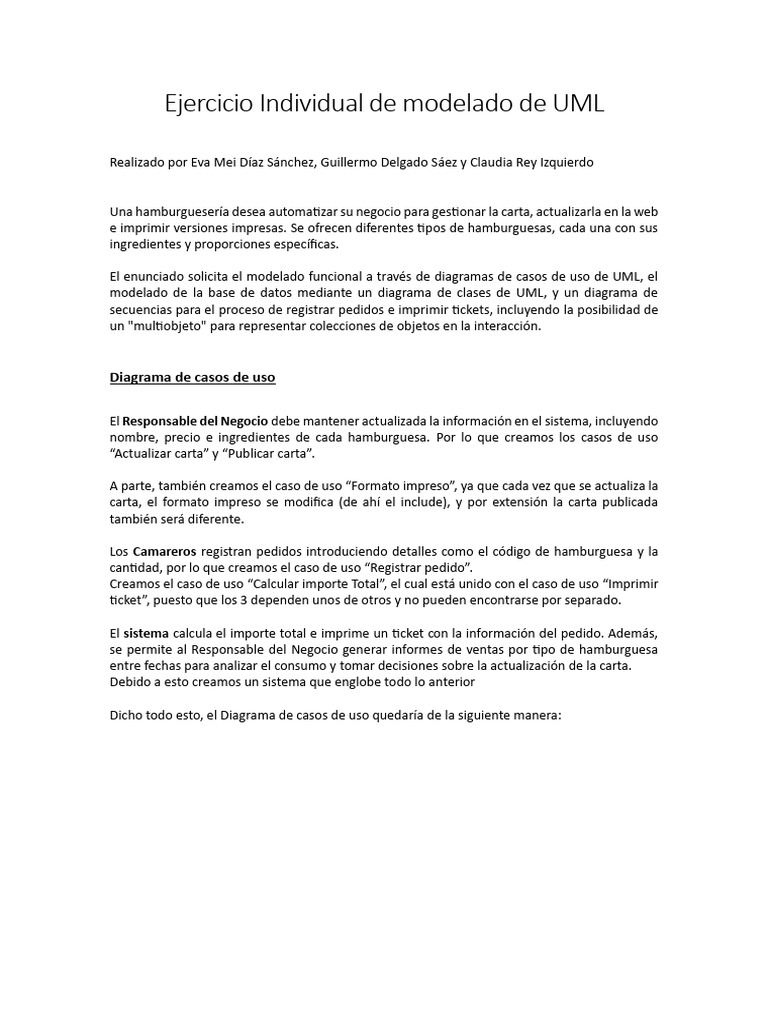 Ejercicio Individual de Modelado de UML | PDF | Lenguaje de modelado unificado | Caso de uso