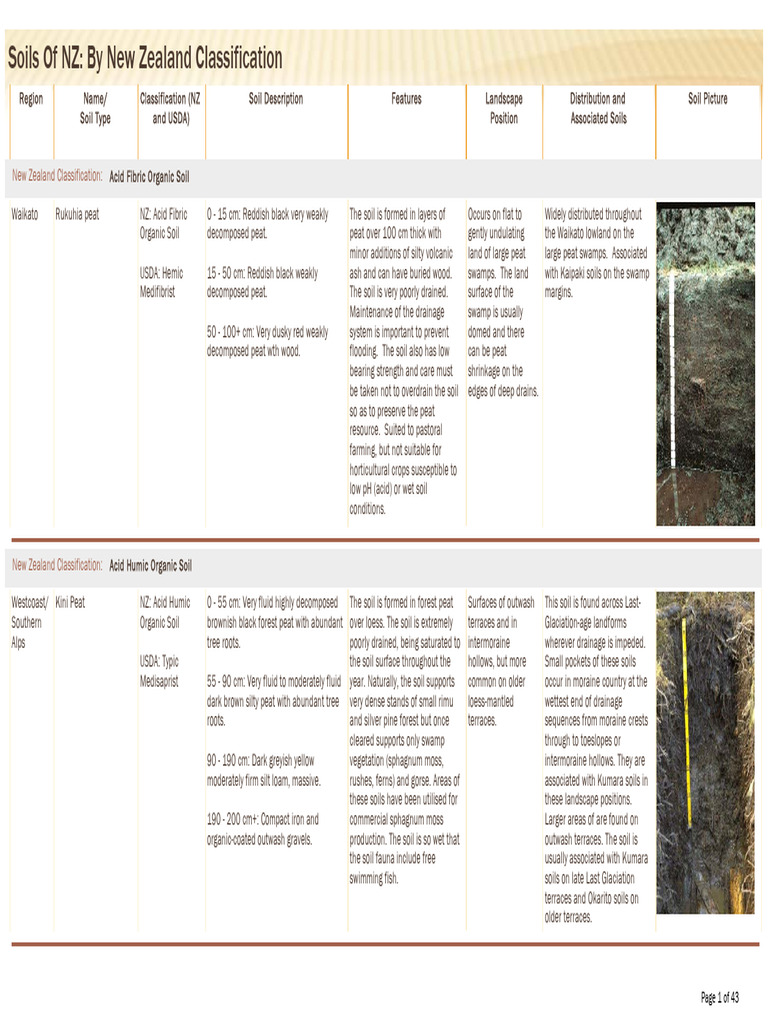 SoilsOfNZ by NZ Classification | PDF | Soil | Silt