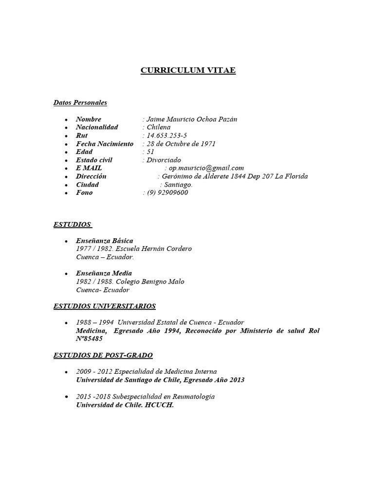 Curriculum Vitae Jop | PDF | Medicina | Cuidado de la salud