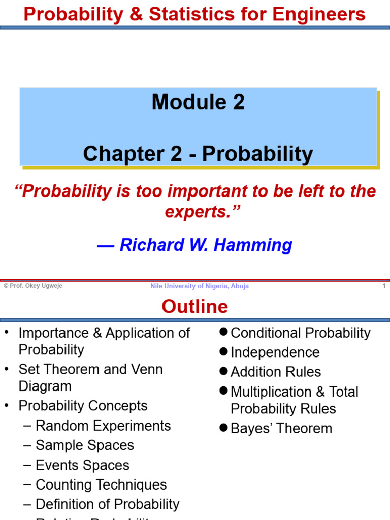 2017 GET 411 Probability & Statistics 4 Engrs-2 | Download Free PDF | Set (Mathematics) | Randomness