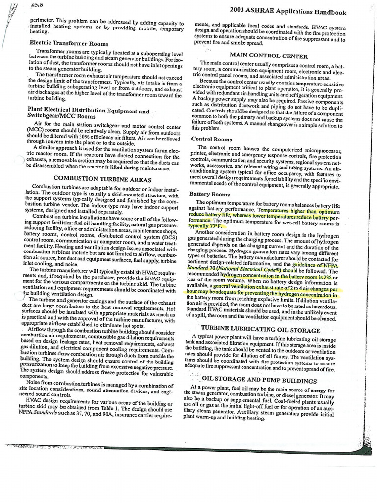 Battery Rooms 2003 Application Handbook ASHRAE | PDF