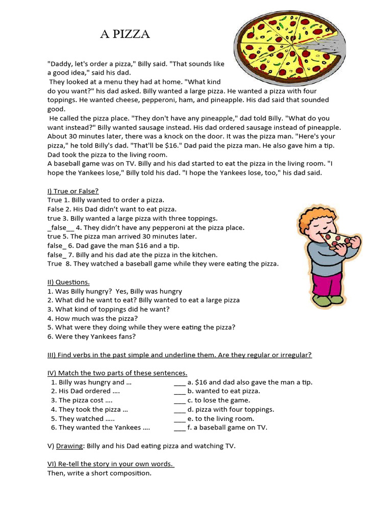 Pizza Reading Exercise | PDF