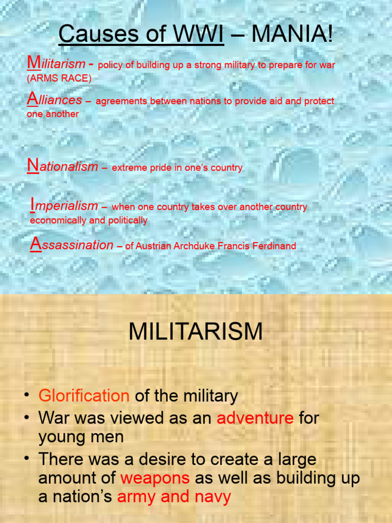 MANIA Causes of WWI | PDF | World War I | Austria Hungary