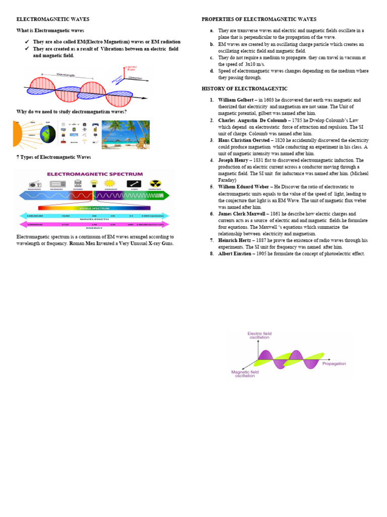 Grade 10 ELECTROMAGNETIC WAVES | PDF | Electromagnetic Radiation | Waves