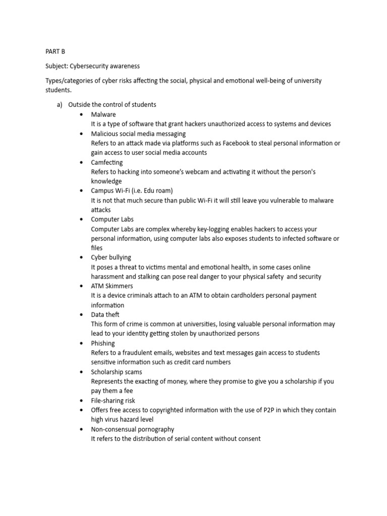 Cybersecurity Part B | PDF | Security | Computer Security