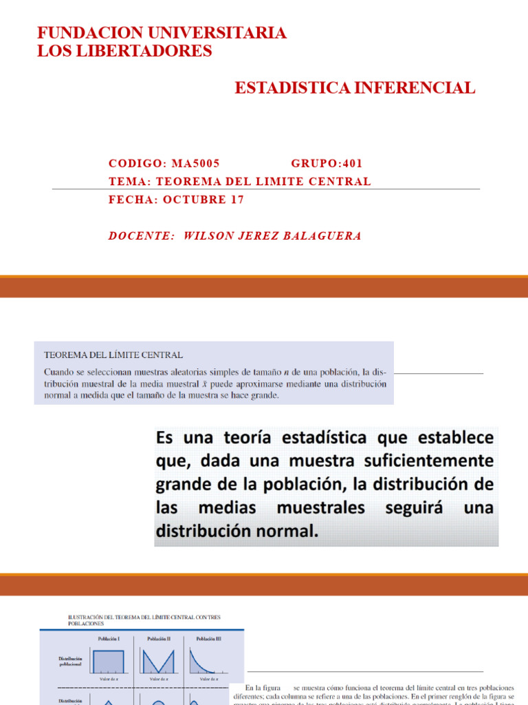 Teorema Del Limite Central | PDF Teorema Del Limite Central | PDF